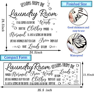 Laundry Room Decal Quote Lessons from The Laundry Room Wall Sticker Laundry Room Vinyl Wall Decal Wash Dry Vinyl Laundry Stickers Washer Quote for Home Apartment Washing Machine Dryer Laundry Room Clo