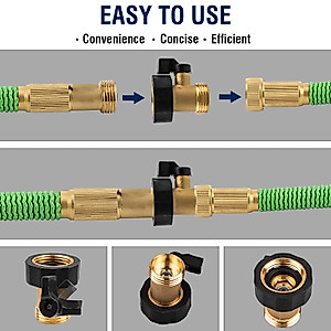 Nraxiot 2PCS Garden Hose Shut Off Valve, Durable Hose Shutoff Valve，Premium 3/4 Brass Shut Off Valve for Garden Hose，Water Hose Shut Off Valve for Household Cleaning