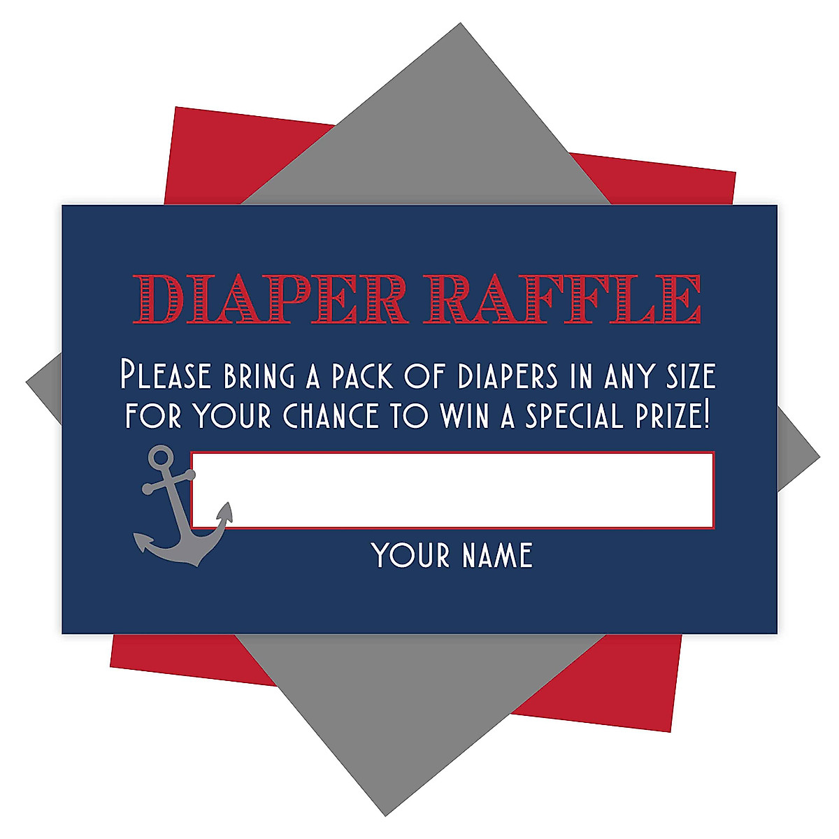 25 Baby Shower Diaper Raffle Tickets For Baby Shower Boy - Nautical Baby Shower Games For Boys, Diaper Raffle Cards, Baby Raffle Tickets, Baby Shower Invitation Inserts, Baby Shower Ideas