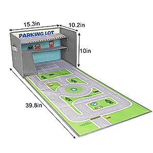 Livememory Toy Cars Storage Box Car Toys Box Toy Car Garage Box (Not Included Cars)