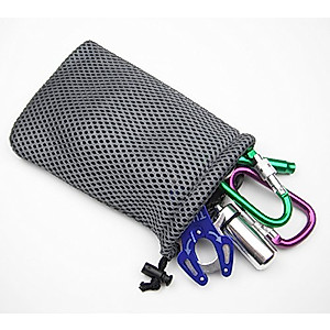 ALL in ONE 6pcs Grey Nylon Mesh Drawstring Bag Pouches for Mini Stuff Cellphone Mp3 10x15cm (4x6 Inch)