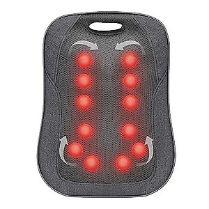 CooCoCo Shiatsu Back Massager with Heat, Portable Massage Chair Pad, Adjustable Kneading Back Massager for Pain Relief Deep Tissue, Chair Massager for Office Home
