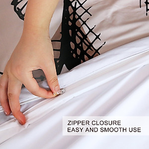 BlessLiving Trendy Puppy Bedding Love Pug Rose Bed Set Sweet Valentine's Day Gift Kawaii Duvet Cover for Dog Lover (Twin)