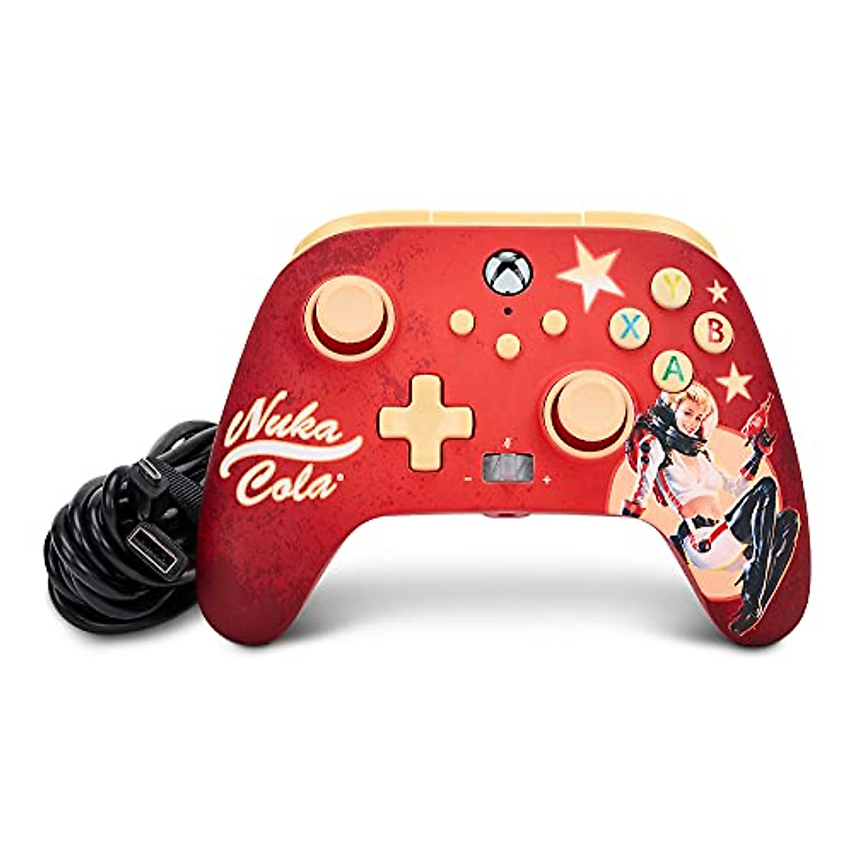 PowerA Enhanced Wired Controller for Xbox Series X|S - Fallout: Nuka Cola, Detachable 10ft USB-C Cable, Mappable Buttons and Rumble Motors, Officially Licensed for Xbox