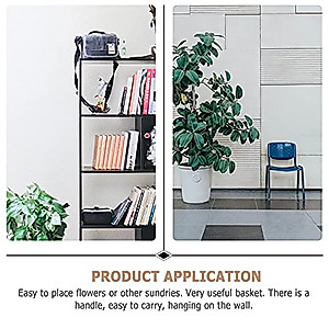 Amosfun Flower Girl Baskets 2pcs Wall Hanging Storage Baskets Japanese- Style Woodchip Flower Basket Planter Pot Sundries Organizer Container for Home Living Room Outdoor Picnic Kids Storage Basket