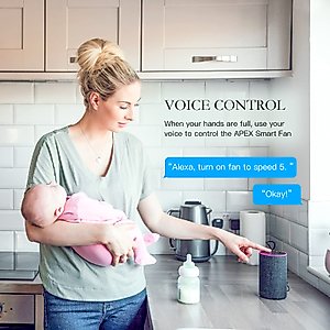 SMAFAN Smart Ceiling Fan 52'' 5-Blade with Remote Control, DC Motor with 10 Speed, Dimmable LED Light Kit Included, Apex Works with Google Assistant and Amazon Alexa, Siri Shortcut.…