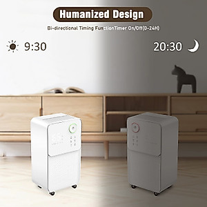 3000 Sq. Ft Dehumidifier for Bathroom Basements Home RV, Aerofy Dehumidifiers with Drain Hose, Upgraded ION & Sleep Mode, 3 Dehumidification Modes, 24H Timer, Smart LCD Touch Panel, Auto Shut Off