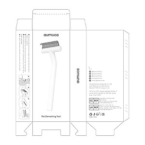 aumuca Cat Brush for Long Haired Cats, Dog Brush for Shedding Grooming Small Medium Dogs, Deshedding Dog Brush Dematting Comb for Dogs Remove Loose and Matted Fur, Pet Grooming Undercoat Rake, White