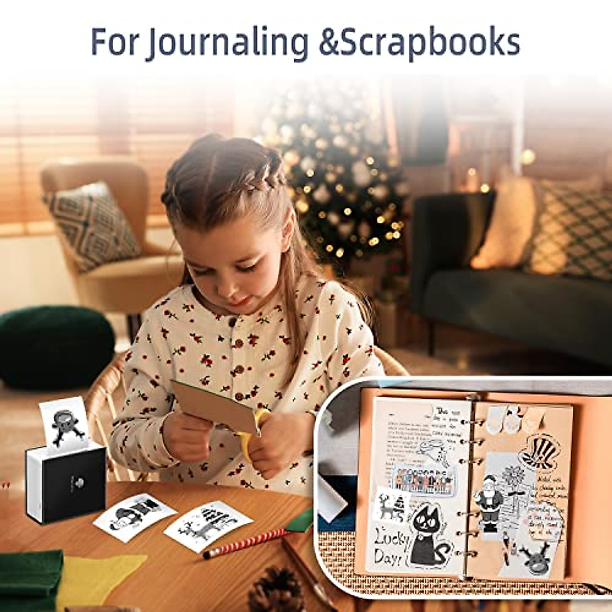 Phomemo Picture Printer, M02 Mini Pocket Printer for iPhone Android, Great for Early Education, Study Notes, Journal, Receipts, Notes,Lists, QR Codes