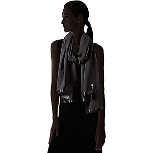 Calvin Klein Women's Lightweight Wrap Scarf, deep black, One Size
