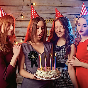 Black It's My 30th Birthday Tinplate Badge Pin, Happy 30th Birthday Man or Woman Award Ribbon Party Decorations Sign