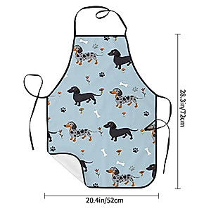 French Bulldog Cartoon Aprons Kitchen Cooking Adjustable Bib Soft Chef Apron With 1 Pockets For Men Women Apron