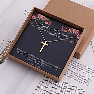 IEFLIFE 14K Gold Filled Cross Pendant Necklaces for Women, Mothers Day Birthday Gifts