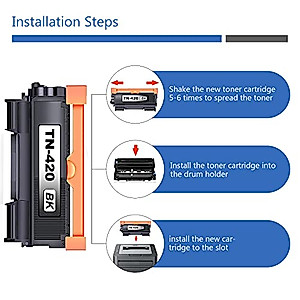 WERLIKE TN420 TN-420 Toner Cartridge Replacement for Brother TN420 High Yield to use with HL-2270DW HL-2280DW HL-2230 HL-2240 MFC-7360N MFC-7860DW Intellifax 2840 2940 Printer, TN420 3 Pack Black