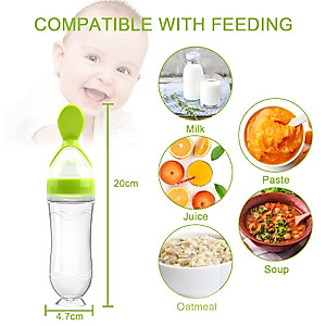 Food Feeder for Baby, Fruit Feeder Pacifier (3 Pcs) with 6 Different Sized Silicone Pacifiers 1 PCS Silicone Baby Food Dispensing Spoon 90ML with 1 PC Baby Spoons 1 PC Pacifier Clip Baby Feeding Set