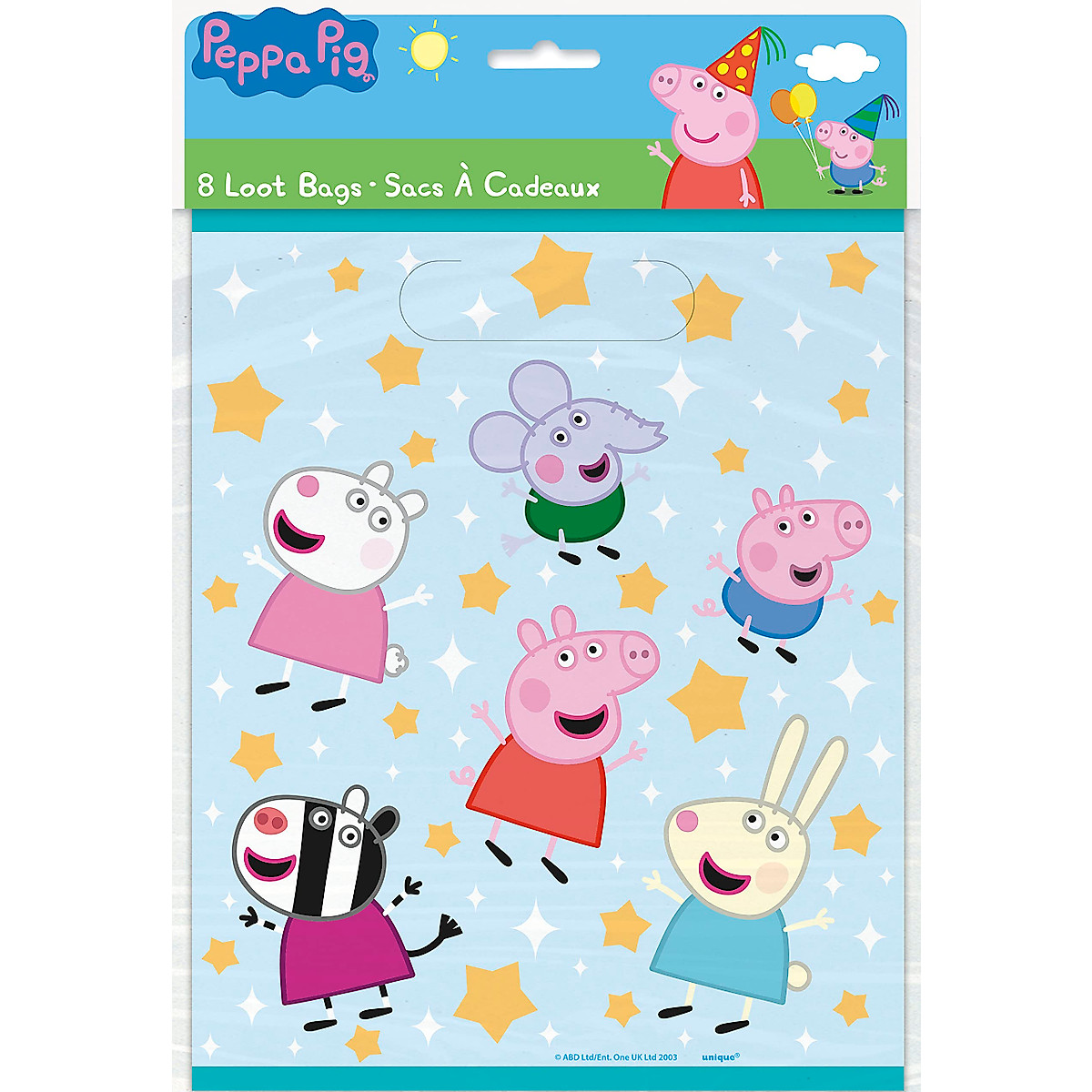 Unique Peppa Pig Party Favor Bags Pack - 16 Peppa Pig Goodie Bags, Checklist - Peppa Pig Party Decorations, Birthday Party Supplies, Officially Licensed