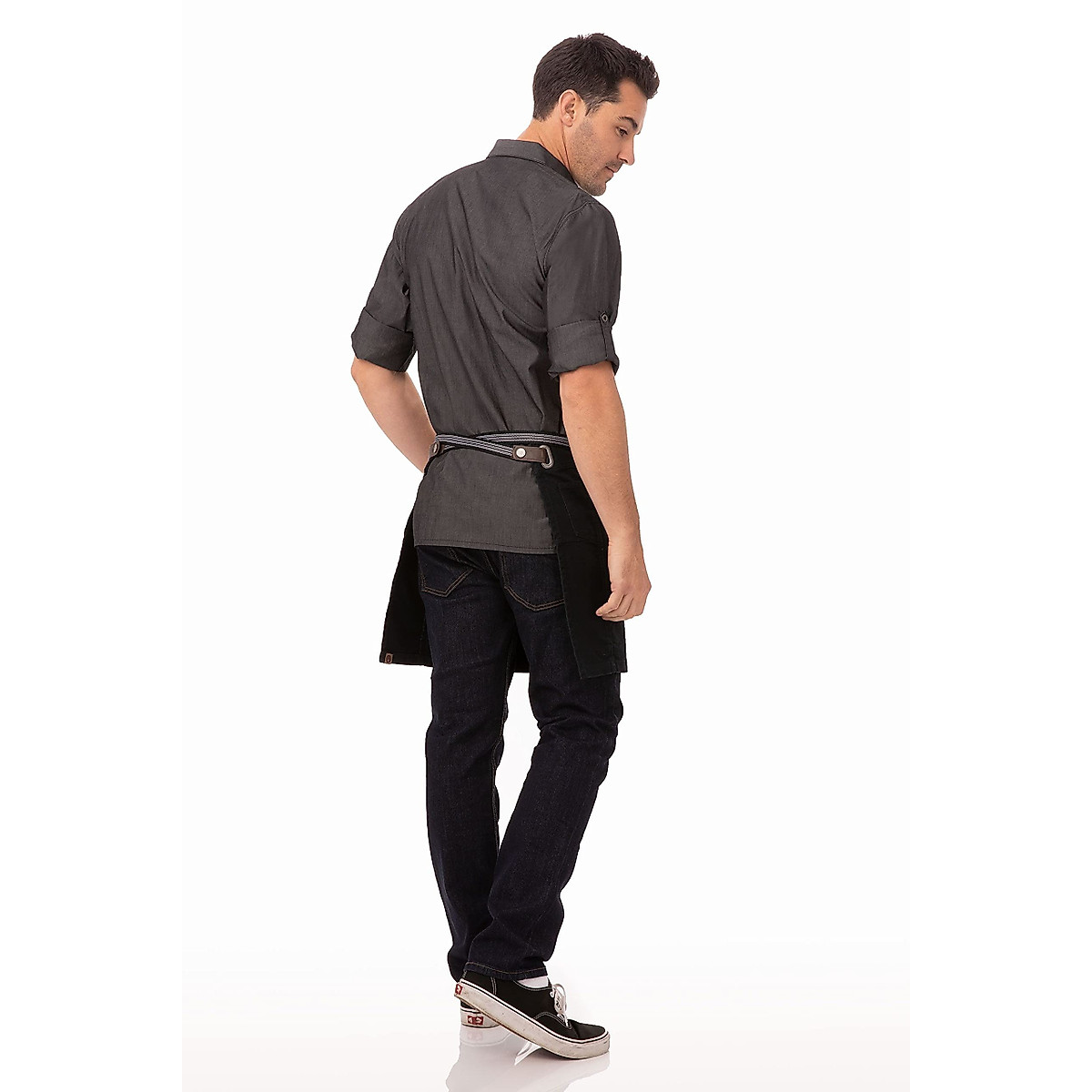 Chef Works Unisex Berkeley Half Bistro Apron, Jet Black, One Size