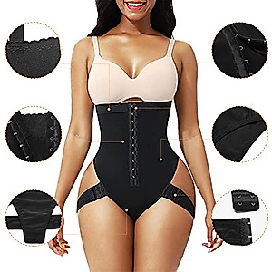 FEELJAM Cuff Tummy Trainer Exceptional Shapewear,Women's Cuff Tummy Trainer with Butt Lift (Black, 5XL)