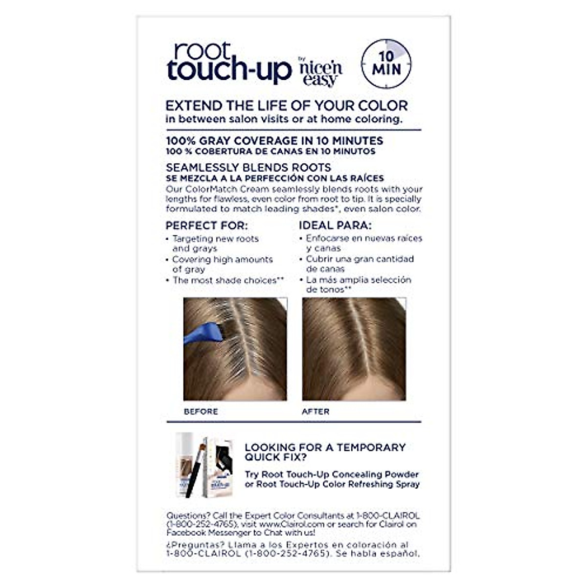 Clairol Root Touch-Up by Nice'n Easy Permanent Hair Dye, 6A Light Ash Brown Hair Color, Pack of 2