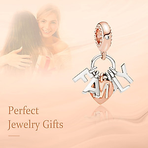 Annmors Family Dangle Charm fits Bracelets, 925 Sterling Silver-Lucky Charm for Woman Pendant Bead,Jewelry Beads Gifts for Women Bracelet&Necklace