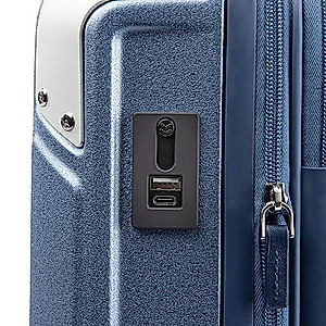 Travelpro Platinum Elite Hardside Expandable Spinner Wheel Luggage TSA Lock Hard Shell Polycarbonate Suitcase, Dark Sky Blue, Compact Carry On 20-Inch