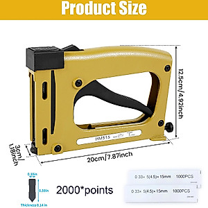 Tuntwcc Picture Frame Stapler with 2000 Refill Points, Point Drivers for Picture Framing Hand Frame Stapler Picture Framing Supplies for Artist Framing Paintings and Pictures