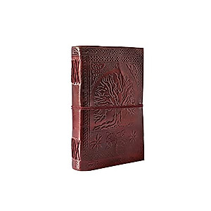 Leather Journal Diary Embossed Large Tree Notebook for Writing Leather Diary Handmade Leather Journal Gbag (T)