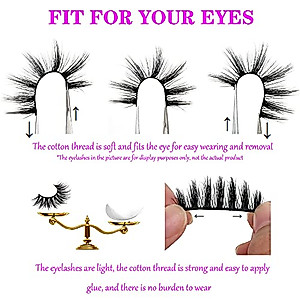 Kisslily 8 Pairs 18MM 3D False Lashes Pack Fluffy Curled False Eyelashes(3D-19)