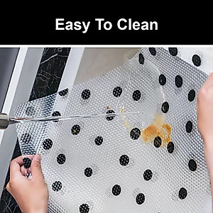 CYHomelife Shelf Liner for Kitchen Cabinets,Fridge Shelf Mats Non-Adhesive Drawer Liner Non-Slip Refrigerator Liner Waterproof Fridge Pad Cupboard Mat Easy Placemats,3 roll 17.7 ×47.2 inches