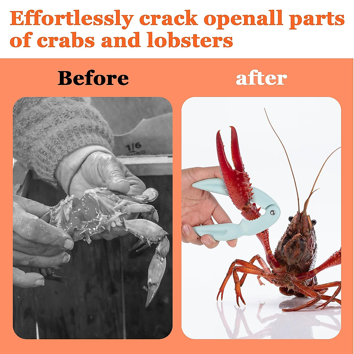 Mabor 4Pcs Crab Leg Cracker Tool Colored Crab Leg Tools Crab Legs Utensils Snow Crab Claw Crackers Efficient Lobster Crackers Crab Tools for Eating Efficient Crab Shell Cracker