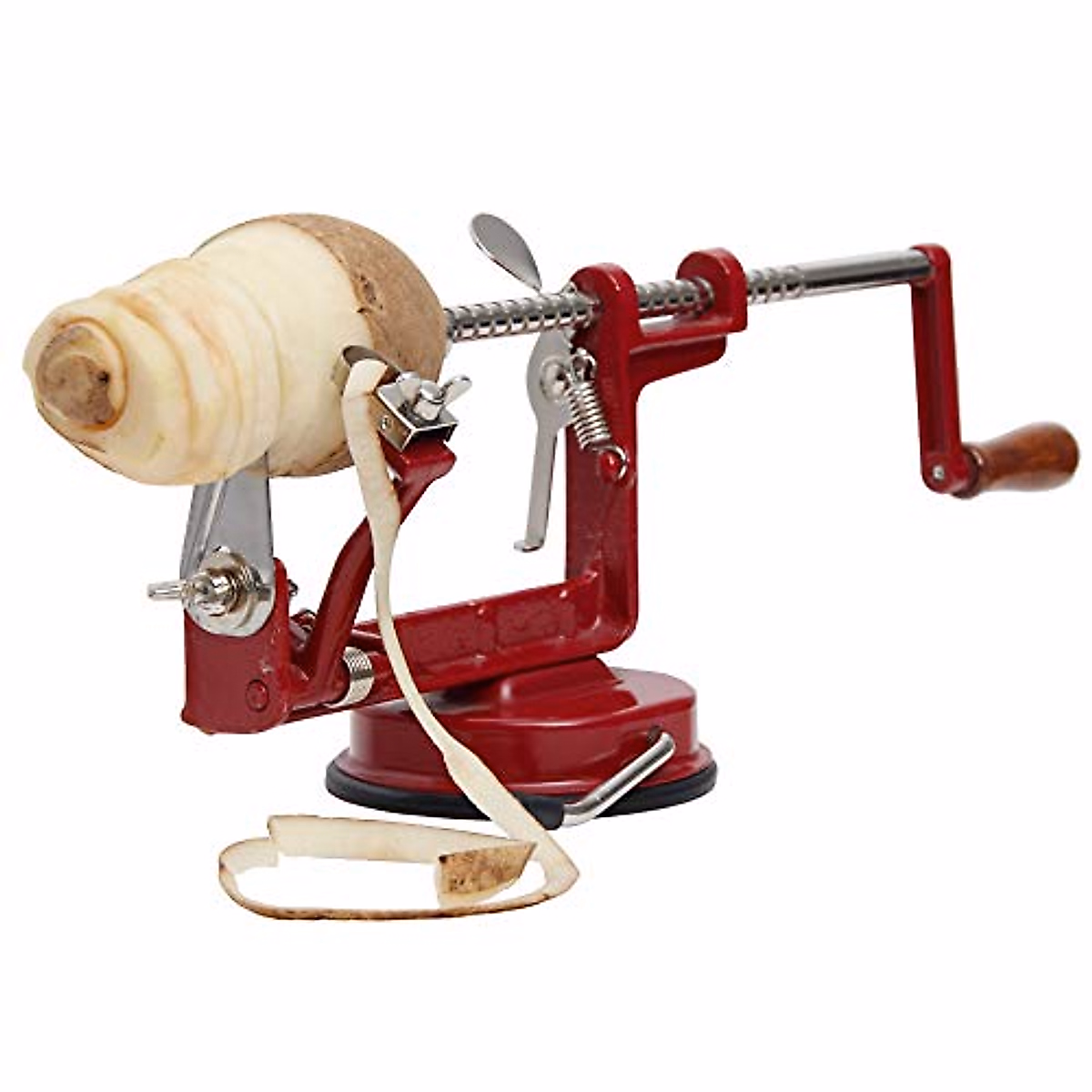 Johnny Apple Peeler, Corer, Slicer, Pie Maker, Stainless Steel Blades, Red VKP1010