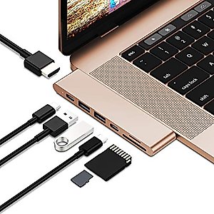 Purgo USB C Hub for MacBook Pro Air 13 15 inch M1 2022/2021-2018, MacBook Adapter with 4K HDMI, 100W PD, 40Gbps TB3 5K@60Hz, USB-C, 2 USB 3.0 and SD/Micro Card Readers