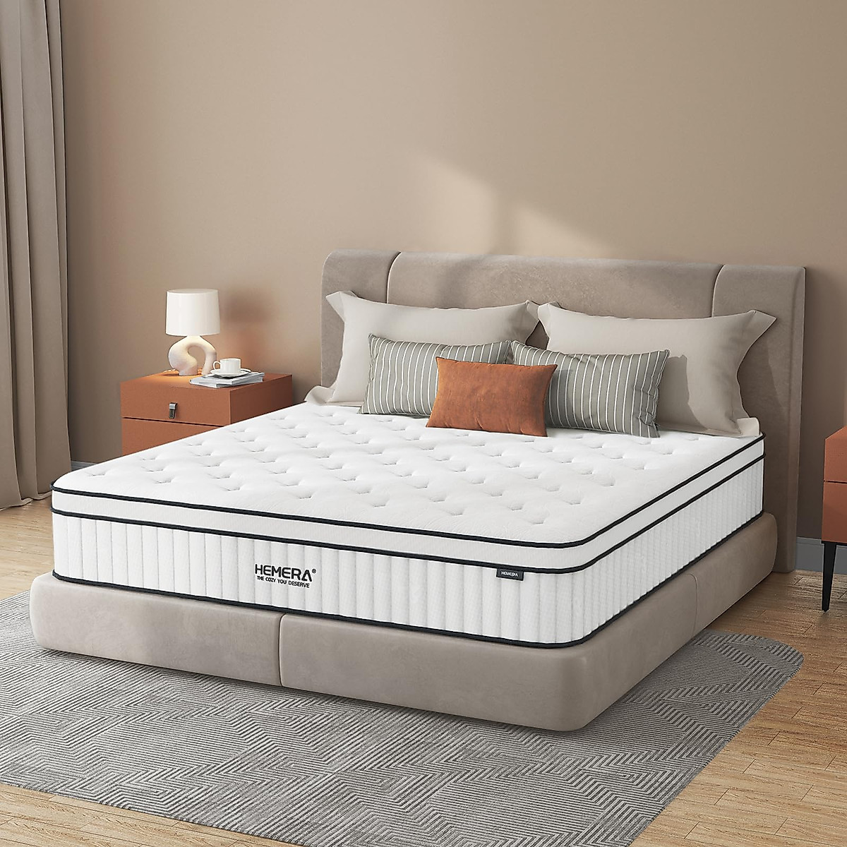 HEMERA Full Mattress, 10 Inch Hybrid Mattress in a Box, Individually Pocket Springs Bed Mattress, Full Size Mattress CertiPUR-US Certified, Pressure Relief & Supportive, Medium Firm, 75"*54"