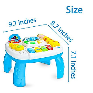 BACCOW Baby Toys 6 to 12-18 Months Musical Educational Learning Activity Table Center Toys for Toddlers Infants Kids 1 2 3 Year Olds Boys Girls Gifts Size 9.7 x 8.7 x 7.1 Inches
