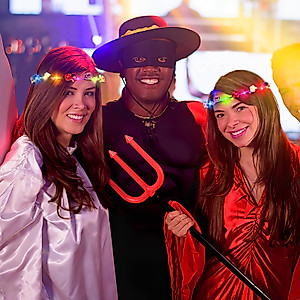 20 Pcs Halloween LED Flower Crowns Headbands - Light Up Headband for Women, Garlands Glowing Floral Wreath Crowns for Wedding Beach Party Birthday Cosplay