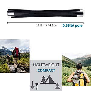 Tent Poles Replacement 3/8” 9.5mm, Fits both Female and Male Tent, Lightweight Tent Pole Repair Kit, 7001 Aluminum Alloy Tent Rod，20ft 2 Poles Pack