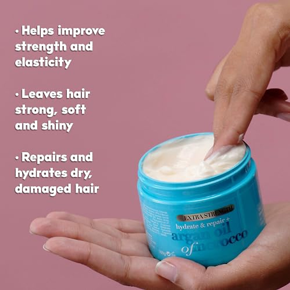 OGX Extra Strength Hydrate Repair + Argan Oil of Morocco Hair Mask Deep Moisturizing Conditioning Treatment, Citrus, 6 Ounce