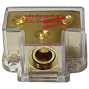 Audiopipe PB-1020 24kt Gold Finish Power Distribution Block 1 to 2 fits 0 to 4 gauge