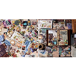 Draupnir 200pcs Vintage Junk Journal Supplies,Scrapbook Supplies Scrapbooking Paper and Stickers Ephemera for Art Aesthetic Journaling Kit Collage(Art)