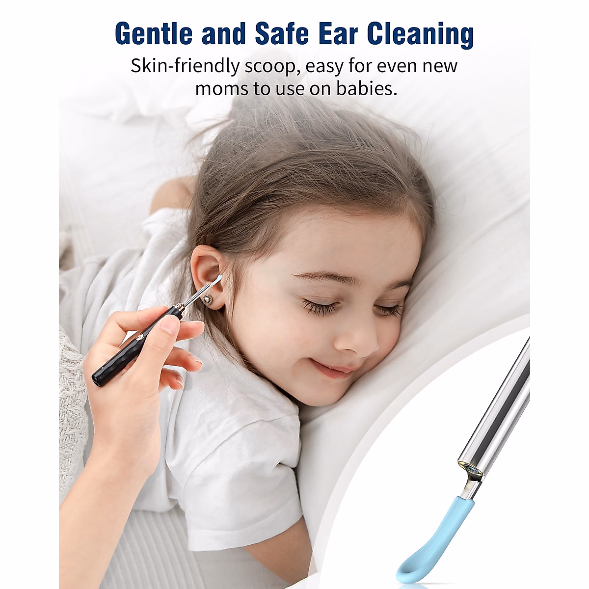 Kekoy Ear Wax Removal Camera, Ear Cleaner 1296P HD Camera, Ear Cleaning Kit with 8pcs Ear Set, Wireless WiFi Otoscope with 6 Lights, Rechargeable Earwax Removal Tool Kit for Adult & Kid(Black)