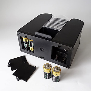 INFIJYON 1-6 Card Shuffler, New Upgraded USB/Battery Powered Casino Poker Auto Shuffler for House Party Card Games, Poker, Blackjack, Uno, Texas Hold'em