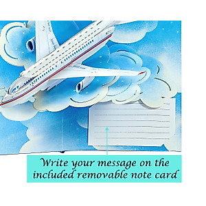 WOWPAPERART Pop Up Thank You Card, Blue and White, 5 x 7 Inches, Laser Cut, Personalized, Any Occasion, Any Audience, Includes Envelope and Protection Plastic Bag