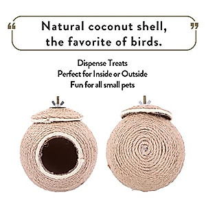 Handwoven Straw Bird Nest, Reusable Grass Woven Parakeet Breeding Cave, Parrot Hatching House for Rabbit Bunny Dove Hamster Gerbil Chinchillas Canary or Cockatiel, Handmade Hanging Bird Nest Cage