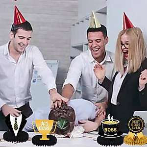 Happy Boss’s Day Honeycomb Centerpieces Table Decorations, Best Boss Ever Honeycomb Table Centerpieces Decorations Office Party Decor