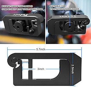 Tukeirt Motorcycle Lock - Adjustable Anti Theft for Motorcycles Mopeds Motorbikes Scooters ATVs Dirt Bike Street Bike Braking The Front Wheel Use on Grip Brake Handlebar(Black)