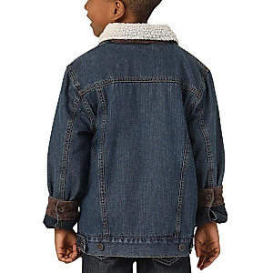 Wrangler Boys' Big Western Lined Jacket, Blanket Indigo, Large