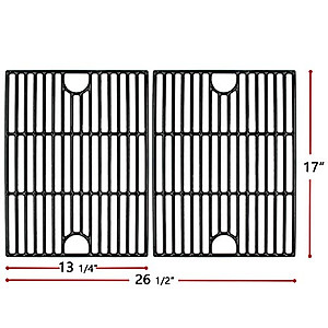 Hongso 17 inch Grill Grates and 14 9/16" Heat Plates Replacement for Nexgrill 720-0830H, 720-0888N, 720-0958A, 730-0958A Models