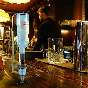 Wall Mounted Liquor Dispenser Bar Butler Bracket Solo Optic Spirit Wine Beer Alcohol Bottle Beverage Stand Revolving Nozzle Drinkware Set (1 Bottle)