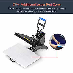 Delclynee 16" x 24" Slide Out Heat Press Machine for T Shirts, Clamshell Pull Out Lower Platen, Industrial-Quality Digital Sublimation Printer for Heat Transfer Vinyl