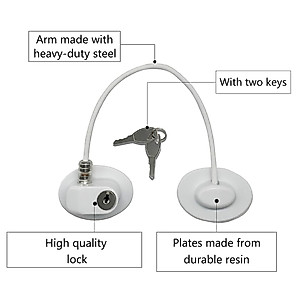 2 Pack Refrigerator Door Locks，Freezer Door Locks，File Drawer Cabinet Locks by REZIPO White with 4 keys